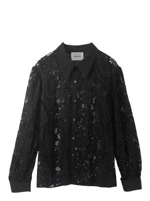 Baacal Lorena Lace Button Down Blouse - Black
