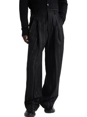 Dolce & Gabbana Pinstriped Alpaca-blend Pleated Pants - S8051 Rigato