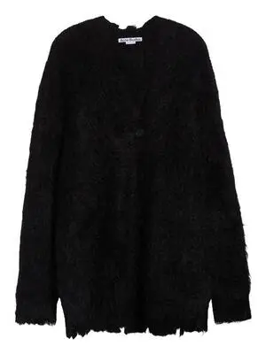 Acne Studios Kaul Hairy Wool & Mohair V-neck Cardigan - Black