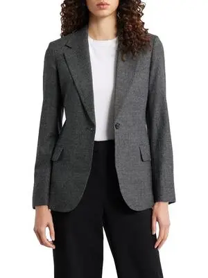 THEORY Lynnia Marled One-Button Blazer