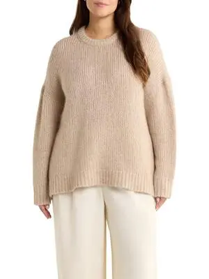 Nordstrom Metallic Crewneck Sweater - Tan Etherea Metallic Marl