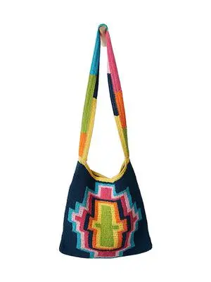 BEK + MERI Cross Chevron Tote Bag - Blue Mix
