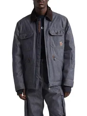 Moncler Croatan Denim Down Shirt Jacket - Blue