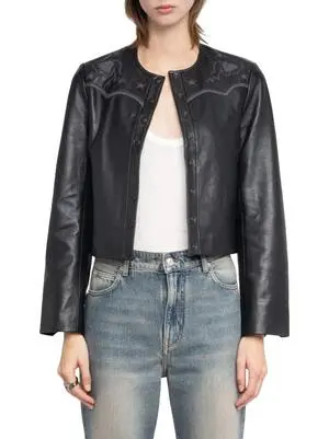 Zadig&Voltaire Luxi Leather Jacket - Black