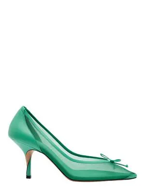 Jacquemus Les Escarpins Tourni Mesh And Leather Pumps - Mint