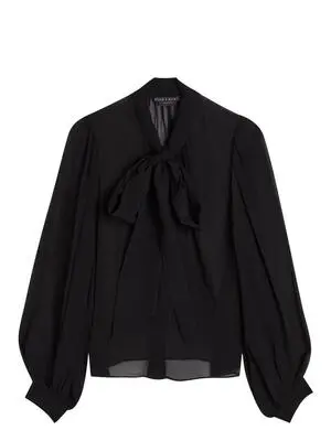 ALICE + OLIVIA Semi-Sheer Chiffon Blouse