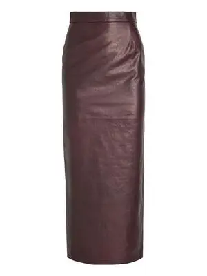 SKIIM Leather Maxi Skirt - Burgundy