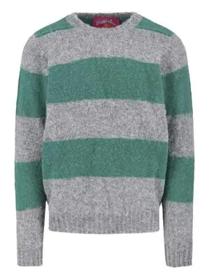 Howlin' Striped Fine Wool Sweater - Grey