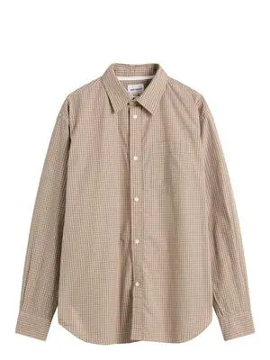 Norse Projects Ole Oversize Poplin Check Shirt - Walnut