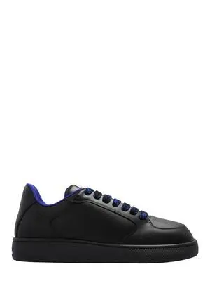 Burberry Leather Stock Sneakers With Equestrian Knight - Black