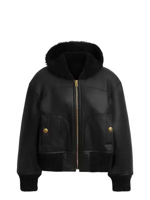 Coach Reversible Shearling Hoodie - Black