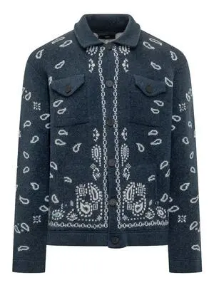Alanui Cardigan With Bandana Pattern - Blue