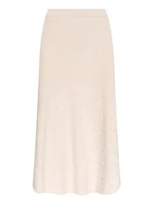 Zimmermann Wool Skirt With Appliqués - Cream