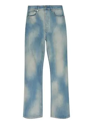 Off-White Bootcut Jeans With Logo - Blue