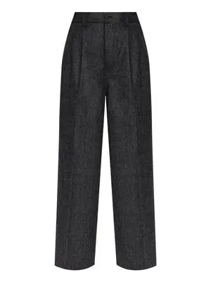 MAISON MARGIELA Wool Pleated Trousers - Black