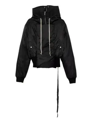 Rick Owens Hooded Jacket With Drawstring Detail - Black