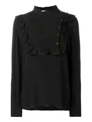 N°21 Ruffle Trim Blouse - Black