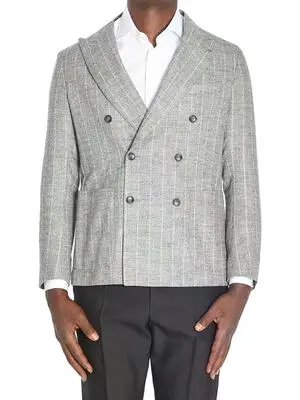 Tagliatore Montecarlo Pinstripe Double-breasted Jacket - Grey