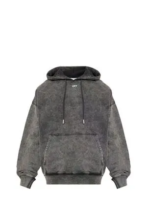 Off-White Hoodie With Pouch Pocket - Grey