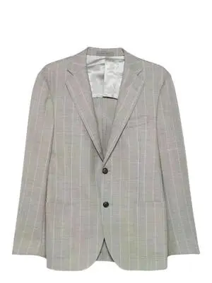 Corneliani Pinstripe-print Buttoned Suit - Grey