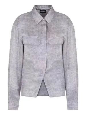 Giorgio Armani Asymmetric Button-placket Shirt - Grey
