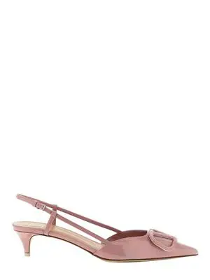 Valentino Garavani 40mm Vlogo Pointed Slingback Pumps - Pink