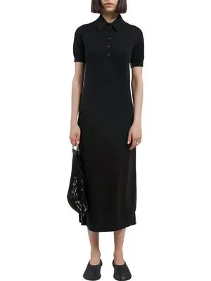 Maria Mcmanus Polo-collar Midi Dress - Black