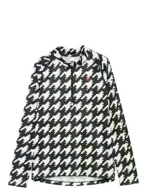 Perfect Moment Houndstooth-print Top - Black