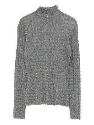 Emporio Armani High-neck Textured Sweater - Grey