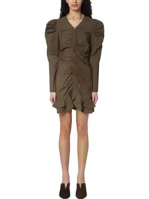 MARANT ETOILE Briali Ruffled Mini Dress - Brown