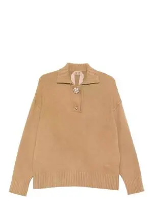 N°21 Brushed-effect Jumper - Neutrals