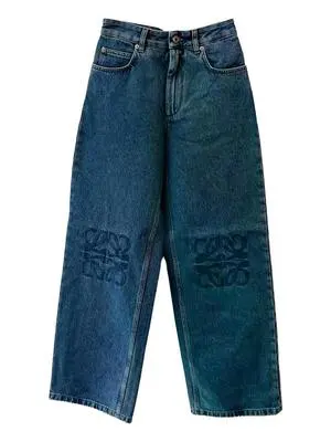 Loewe Logo-embroidered Cotton Jeans - Blue