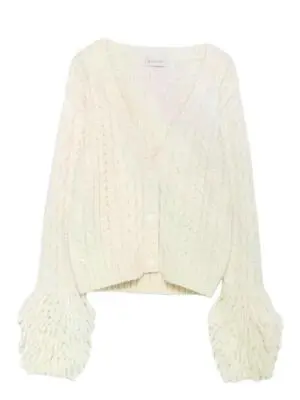 Moncler Alpaca Wool-blend Cardigan - White