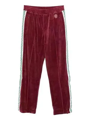 Drole De Monsieur Velour Track Pants - Red