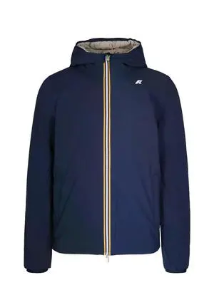 K-WAY Hooded Jacket With Logo Detail - Blue
