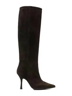 ANNA F. Pointed-toe Knee-high Boots - Brown