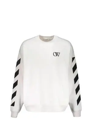Off-White Logo Diagonal-stripes Sweatshirt - White