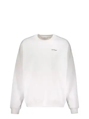 Off-White Long-sleeve Round-collar Sweatshirt - White