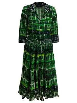 Samantha Sung Belted Plaid Shirt Dress - Green