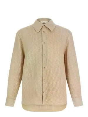 Séfr Waffle-knitted Buttoned Shirt - Neutrals