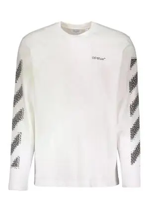 Off-White Diagonal-stripe Long-sleeves T-shirt - White