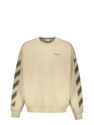 Off-White Diagonal Stripe Long-sleeve Sweatshirt - Neutrals