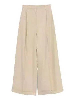 Loewe Pleated Wide Leg Trousers - Neutrals