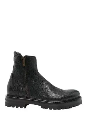 SILVANO SASSETTI Textured Ankle Boots - Black