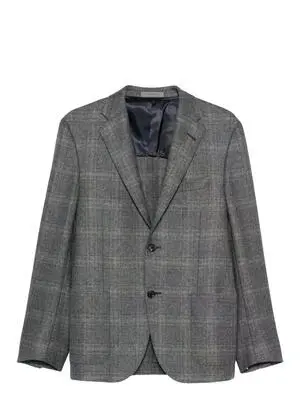 Corneliani Checked Single-breasted Blazer - Grey