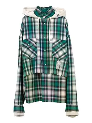Mihara Yasuhiro Hooded Check Shirt - Green