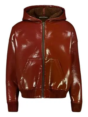 Palm Angels Leather Zip Jacket - Red