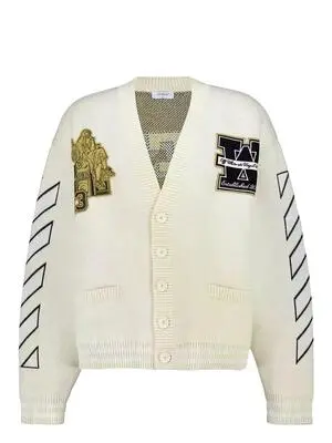 Off-White Lion-embroidery Cardigan - Neutrals