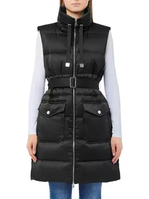 Liu Jo Belted Padded Long Gilet - Black