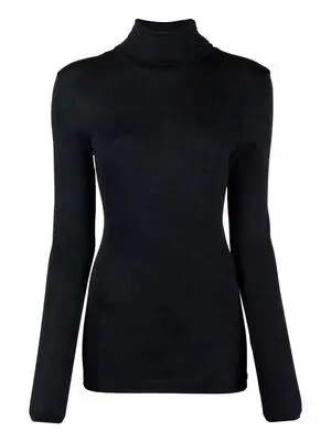 Hanro Fine-knit Polo-neck Jumper - Black